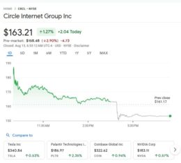 Circle Stock Falls 6% After 10M Share Secondary Offering Announcement